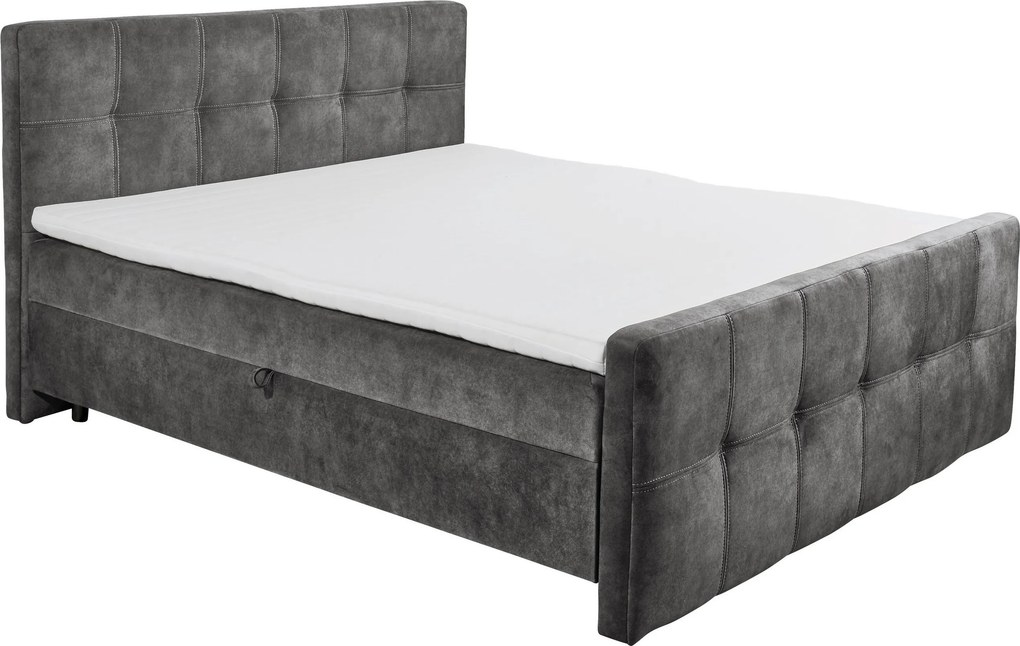 XXXLutz AMERICKÁ POSTEL, 160/200 cm, antracitová MID.YOU - Postele s úložným prostorem - 002220050102