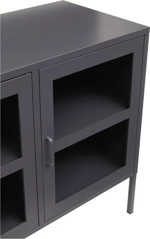 Šedá ocelová vitrína 140x80x45 cm Acier – Premier Housewares