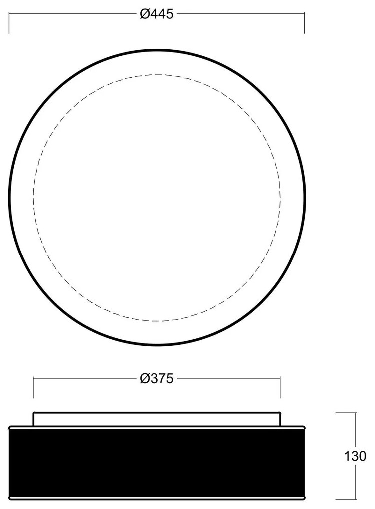 Osmont 67537 Eris C3, stropní svítidlo z triplexového skla s černým okrajem, 27W LED 4000K, prům. 44,5cm