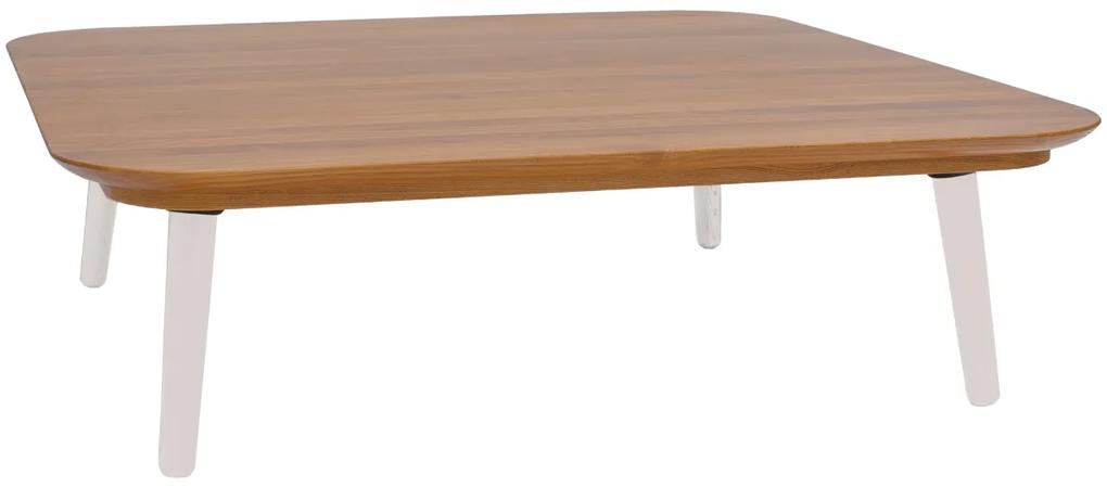 OnaDnes -20% Dřevěný konferenční stolek RAGABA CONTRAST TETRA 110 x 110 cm s bílou podnoží