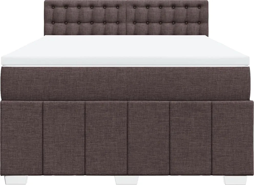 Box spring postel s matrací tmavě hnědá 140x200 cm textil 3289408