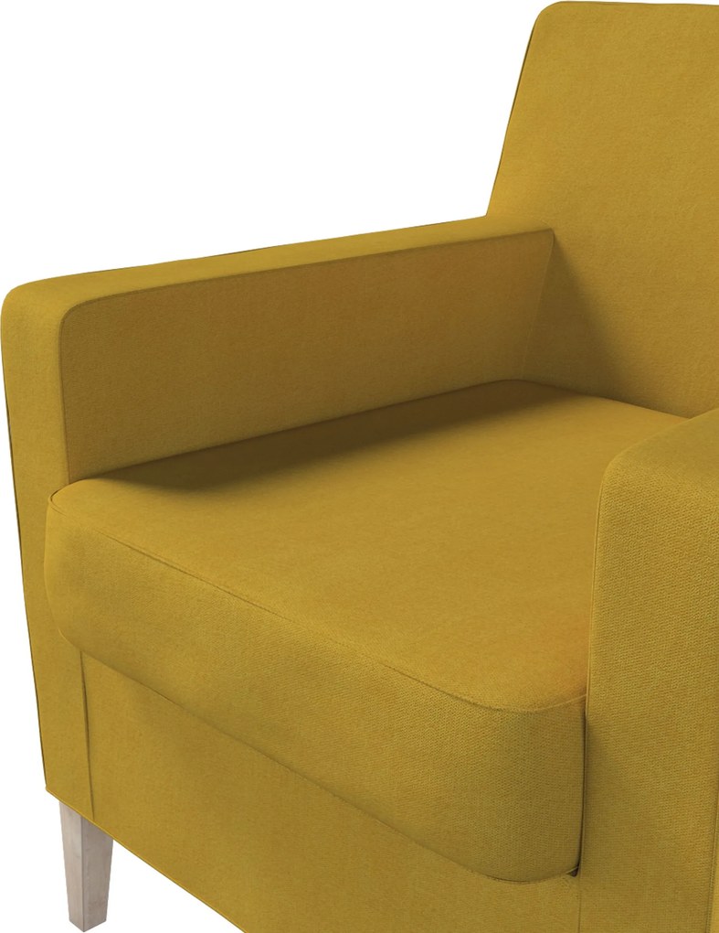 Potah na křeslo IKEA Karlstad barva žlutá látka pletený vzor