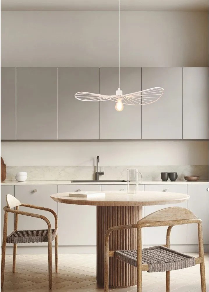 Bílé závěsné svítidlo ø 60 cm Chapeau – Reality