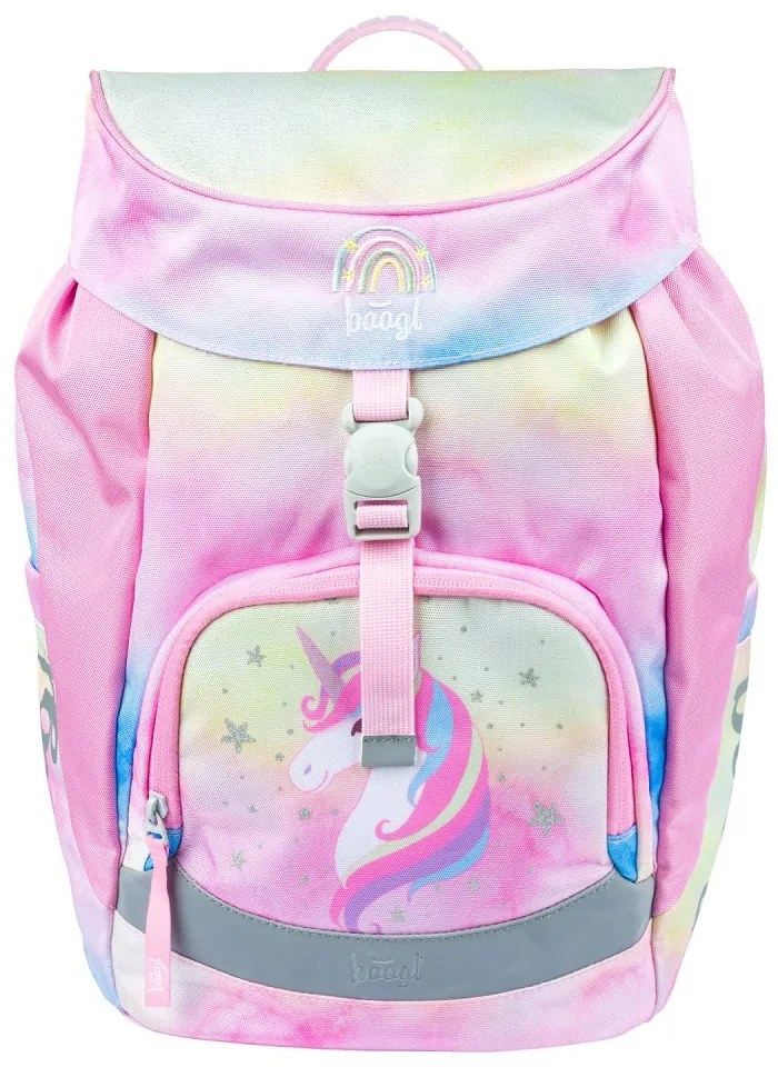 BAAGL Školní batoh Airy Rainbow Unicorn