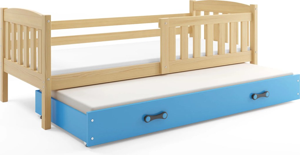 SMB Dětská postel s přistýlkou JAKE 2, 90x200 cm Dekor: Borovice, Barva šuplíku: Zelená
