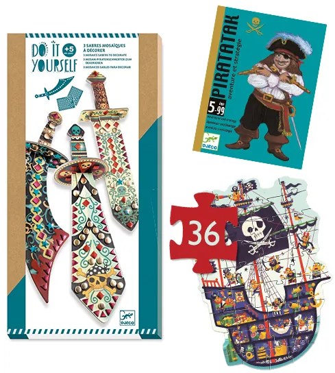 Balíček pro malé piráty - karty, puzzle, výroba pirátské šavle
