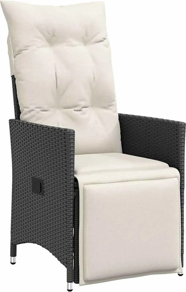 9dílný zahradní bistro set s poduškami černý polyratan 3277255
