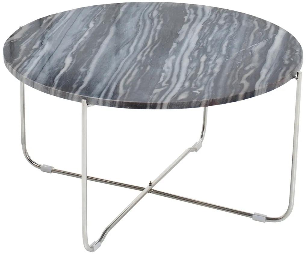 Moebel Living Šedý mramorový konferenční stolek Morami 62 cm