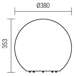 Redo 9965 Baloo, venkovní koule z bílého polyethylénu, kabel 3m s vidlicí 1xE27 max 23W, průměr 38cm, IP65