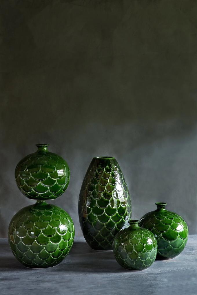 Váza Misty 23 cm zelená