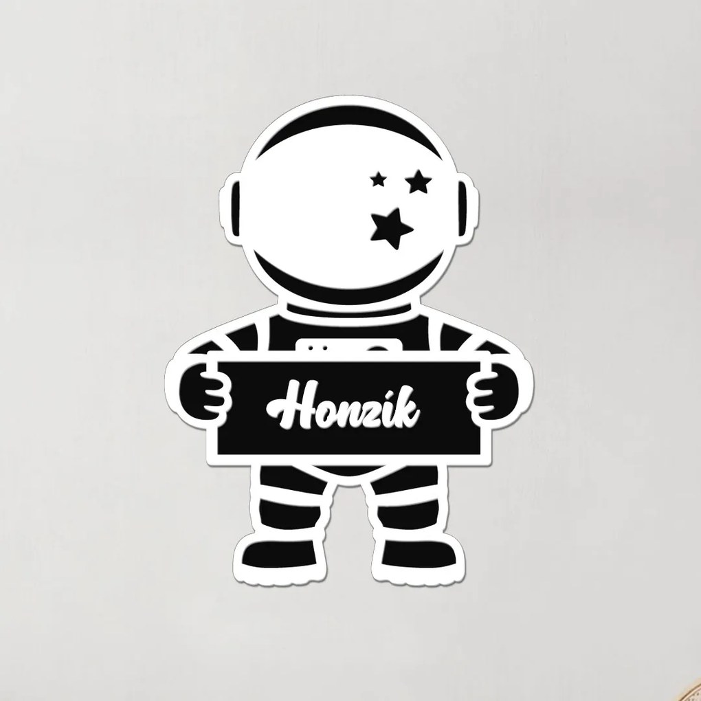 dřevo života Dřevěná dekorace Astronaut Zvolte barvu dekoru: Dub zlatý, Rozměry šxv (cm): 30x 40