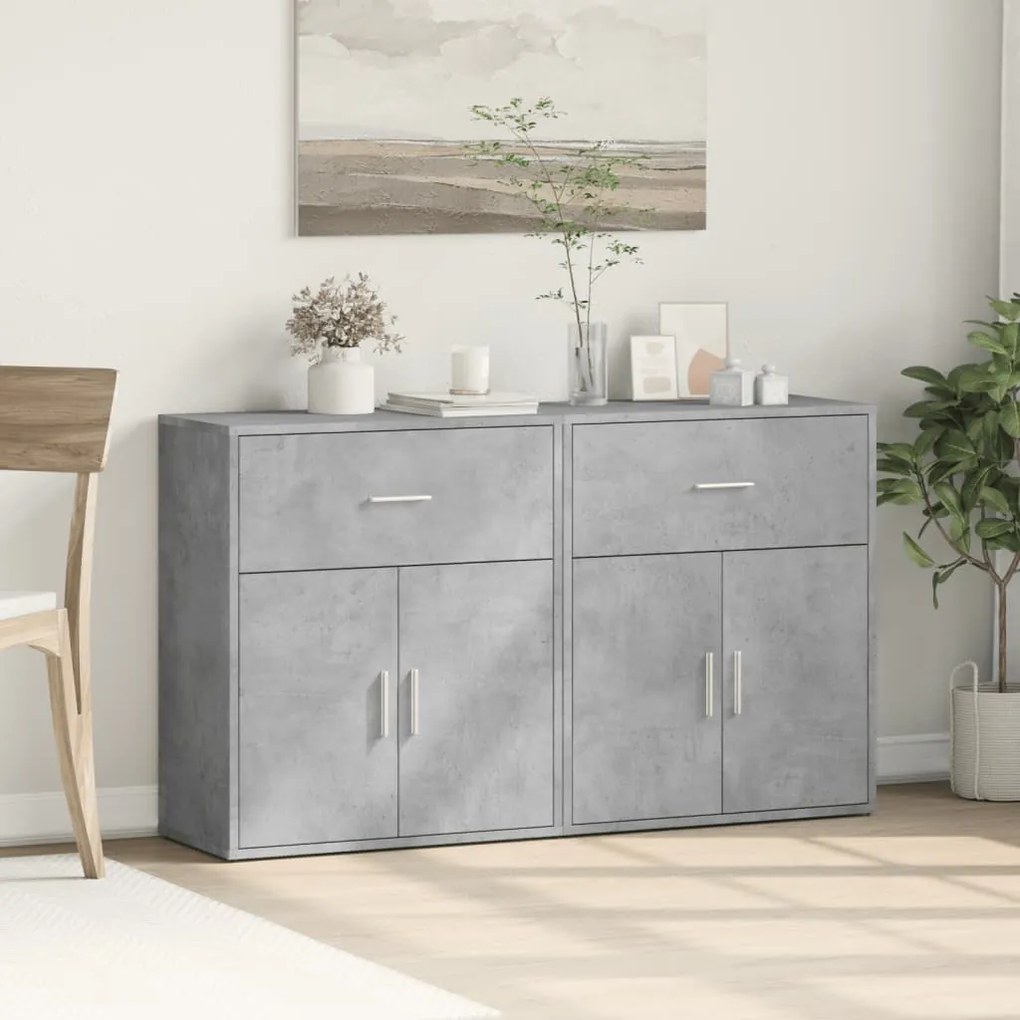 Příborníky 2 Ks Betonově Šedé 60 X 31 X 70 Cm Kompozitní Dřevo