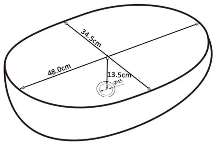 BPS-koupelny Keramické umyvadlo na desku HYD-NO-MAR9-480 48x34,5 cm, béžový mramor