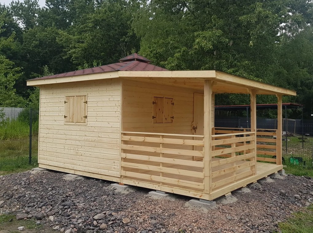 Dřevěný zahradní domek KLASIK C se skladem bez terasy Osobní odběr/vlastní doprava bez montáže