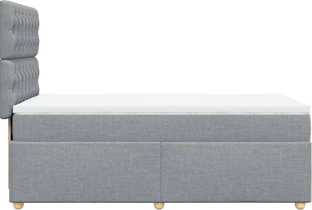 Box spring postel s matrací světle šedá 90x190 cm textil 3291142