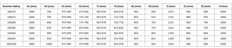 Mexen Mist-B Duo, 2-křídlý ​​výklopný sprchový kout 100 x 95 cm, čiré sklo, zlatý lesklý profil, 8A2-100-095-50-00
