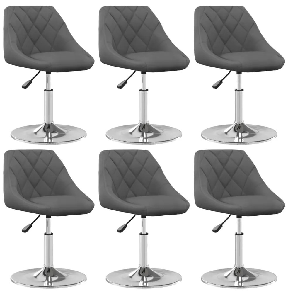 Otočné jídelní židle 6 ks tmavě šedé samet 3088770