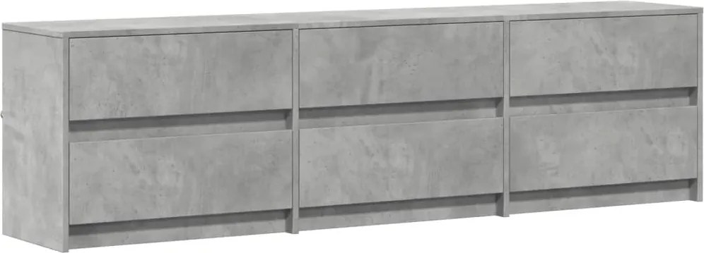 TV skříňka s LED betonově šedá 180x34x50 cm kompozitní dřevo 3307929