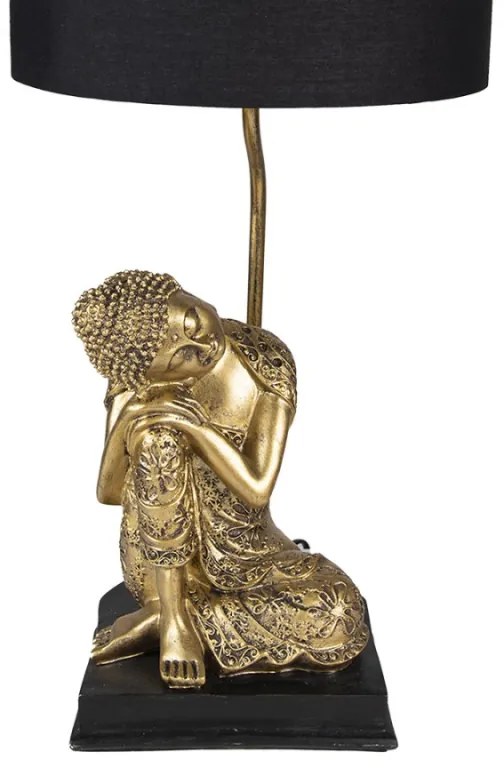 Černo-zlatá stolní lampa Buddha gold – 26x54 cm