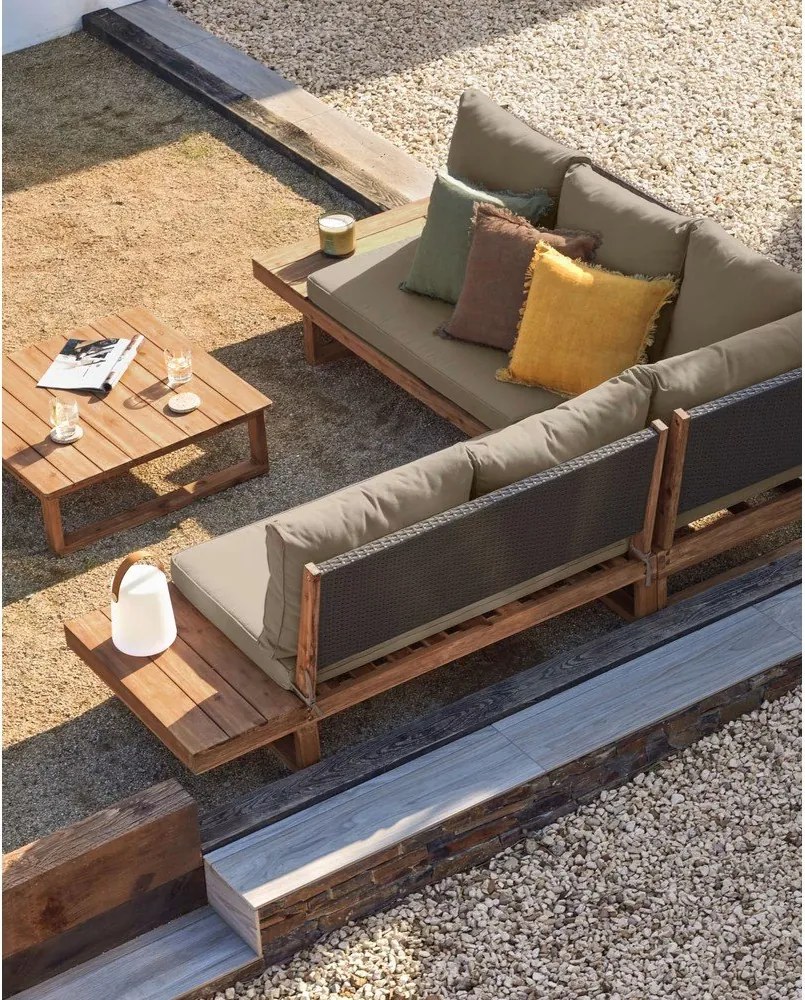 Hnědý zahradní lounge set pro 5 osob Flaviina – Kave Home