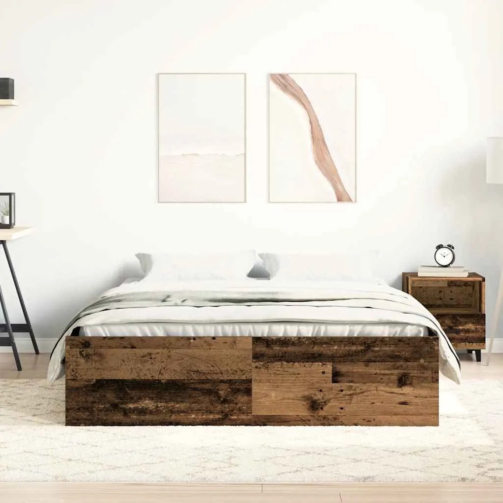 Rám postele bez matrace Staré dřevo 120x190cm Technické dřevo 3328876