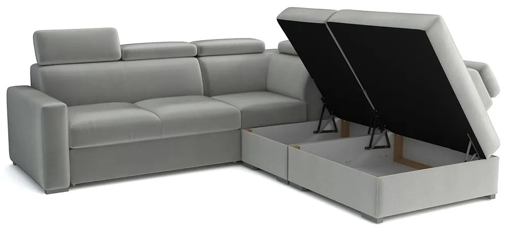 Sedací souprava PEDRO L | 250x265 cm | rozkládací + 2x úložný prostor | polohovatelné záhlavníky | VÝBĚR TKANIN