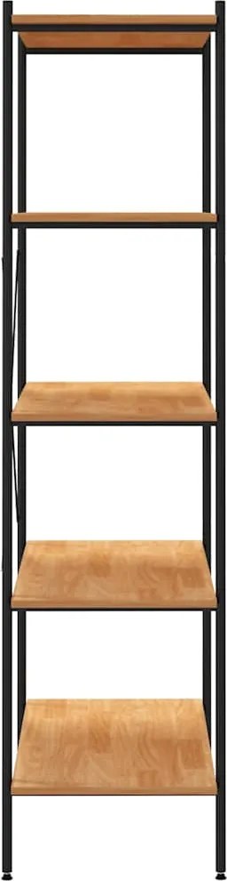 Policový regál s 5 policemi černý a dub 80 x 40 x 163 cm 336348