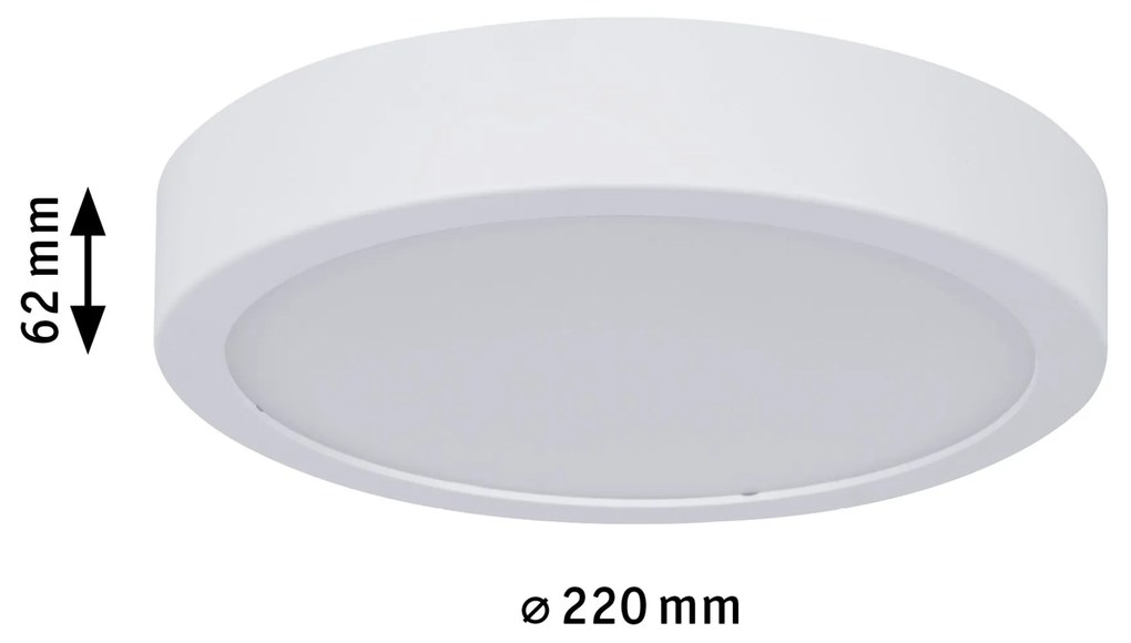 Paulmann 78924 Aviar, bílé koupelnové svítidlo, 13W LED 4000K stmívatelné, prům.22cm, IP44