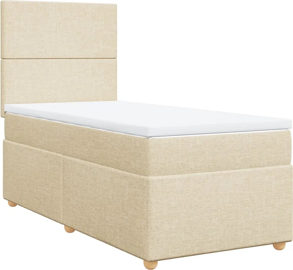 Box spring postel s matrací krémová 90x200 cm textil 3291161