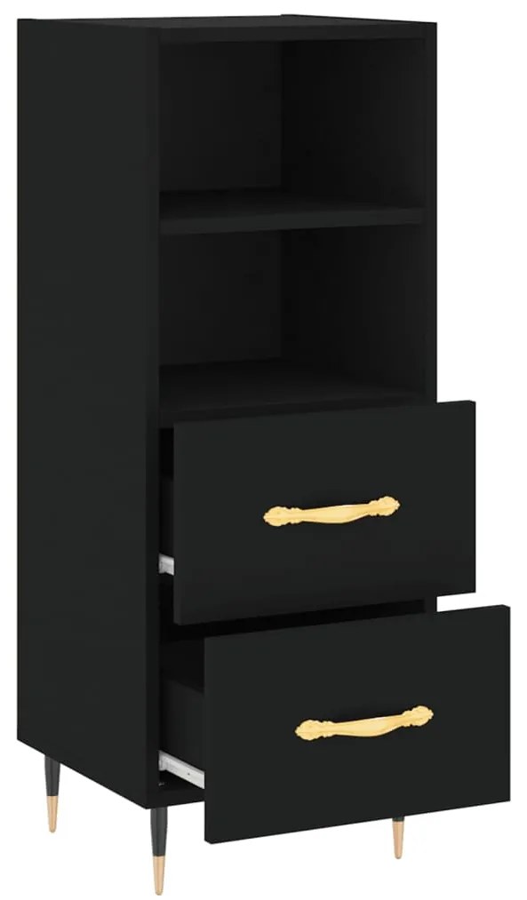 Příborník černý 34,5 x 34 x 90 cm kompozitní dřevo - Default Title