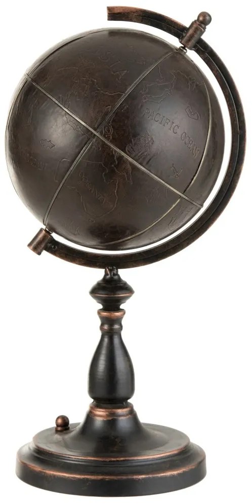 Hnědý kovový glóbus Engra - Ø 32*66 cm