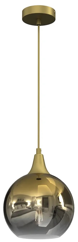 Závěsné svítidlo Monte, 1x zlaté skleněné stínítko, (fi 20cm), g