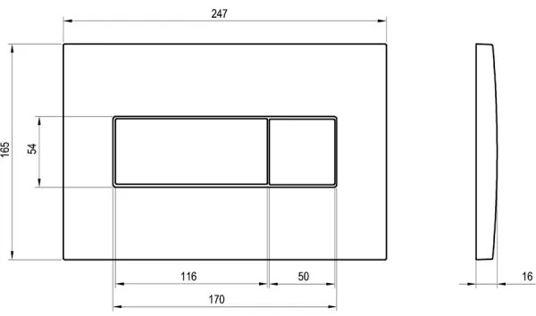 Ravak X01457 - Splachovací tlačítko UNI 24,7x16,5 cm bílá