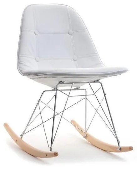 design4life Čalouněná houpací židle MOBI Bílá
