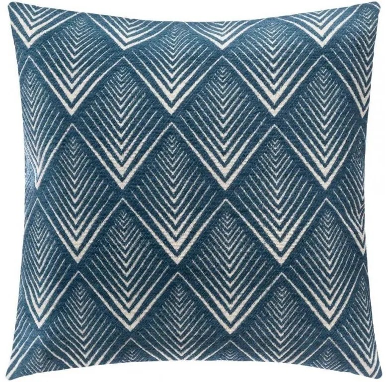 Dekorační povlak na polštář, geometrické vzory, 40 x 40 cm, modrý