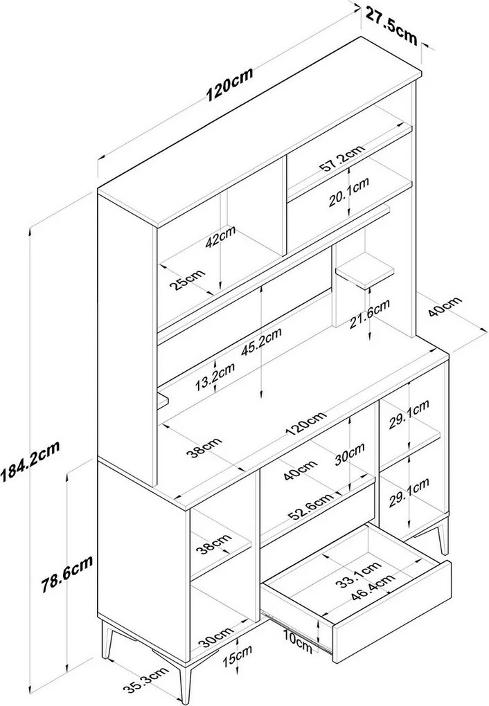 Skříň Jedy Walnut and White