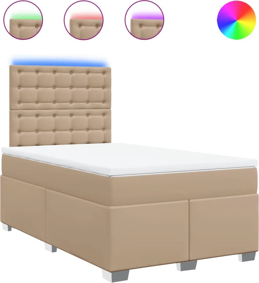 Box spring postel s matrací cappuccino 120x190 cm umělá kůže 3293015