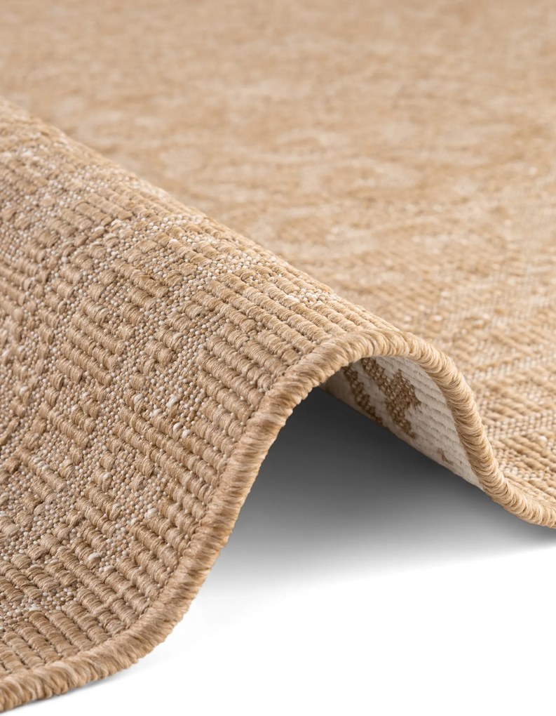 NORTHRUGS, Kusový koberec Duet Rosel 106252 Beige/White - na ven i na doma, 160x230, béžová, chodba / předsíň