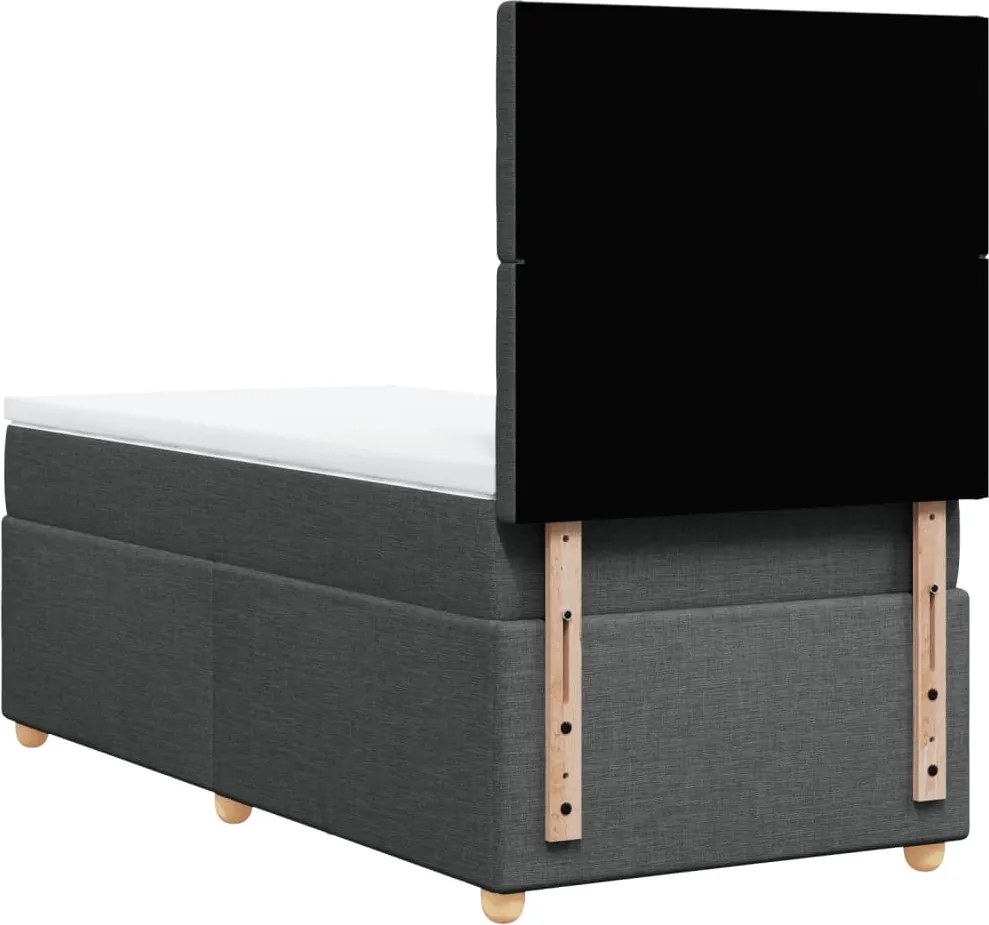 Box spring postel s matrací tmavě šedá 90x190 cm textil 3291150