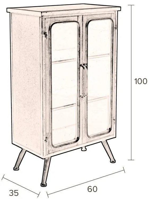 Černá kovová vitrína 60x100x35 cm Denza – Dutchbone