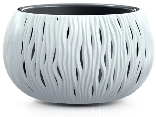 PROSPERPLAST Květináč - SANDY BOWL Průměr: 23,8 cm, Barva: bílá