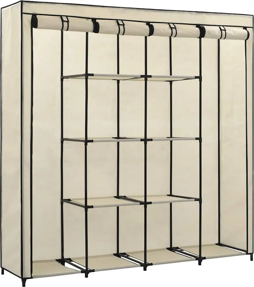 Šatní skříň se 4 přihrádkami krémová 175 x 45 x 170 cm 282447