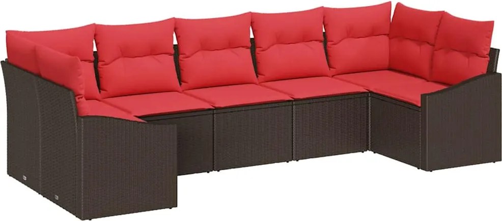 Set pohovek 7 ks Hnědá polyratan 3346874
