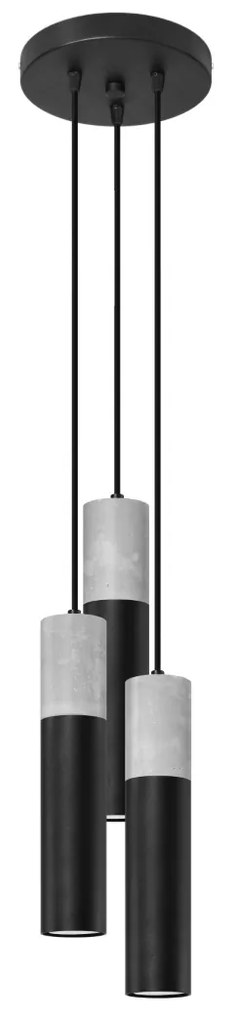 Sollux Lighting Závěsné svítidlo BORGIO 3P černé