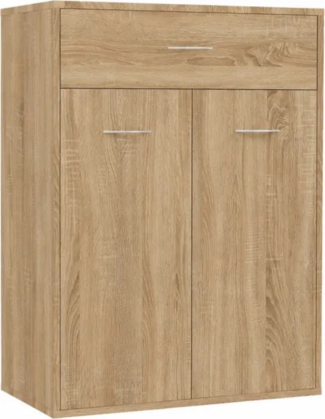 skříňka na boty, botník, 1 zásuvka, 2 dvířka, dřevo, 85x61x36 cm, dub sonoma, Dekorino BB20260062