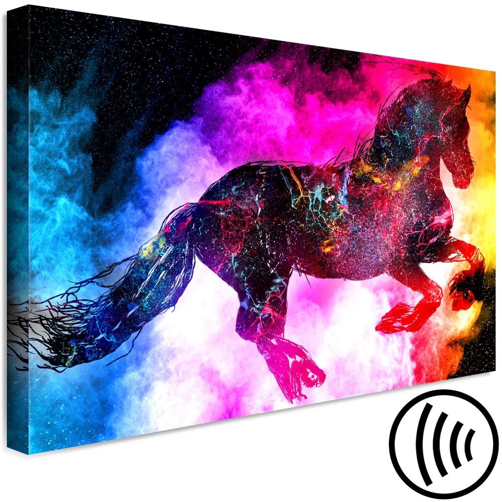 Obraz Barevná mlha (1-dílný) široký - Abstraktní futuristický kůň