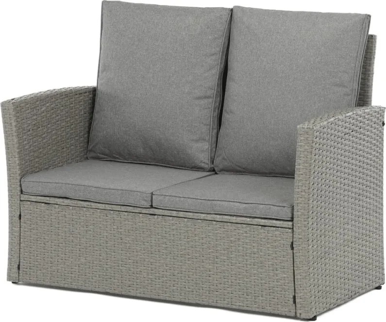 Zahradní sedací souprava AZS-A1523 GREY, polyratan, šedá (114 x 63) cm