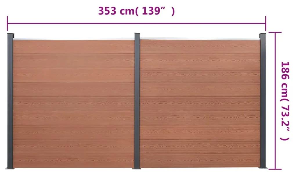 Sada plotových dílců hnědá 353 x 186 cm WPC,  3211830