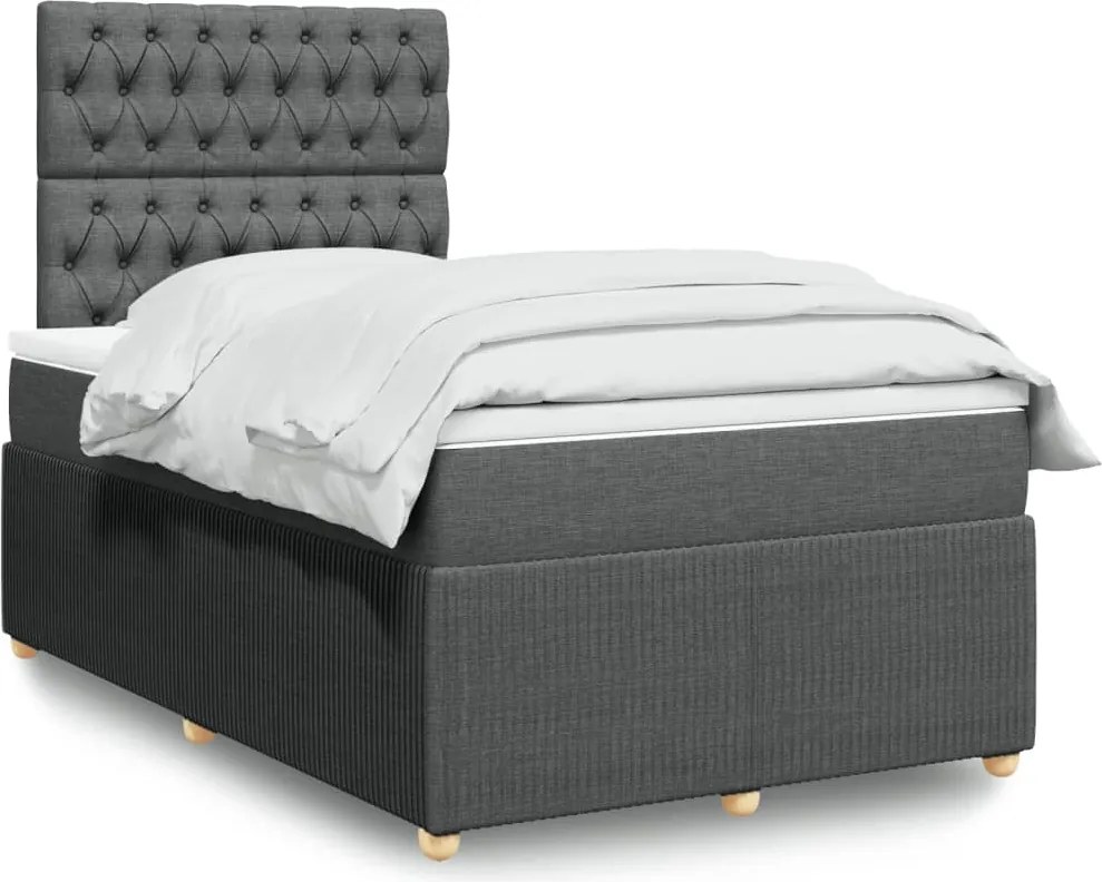 Box spring postel s matrací tmavě šedá 120x200 cm textil 3294331