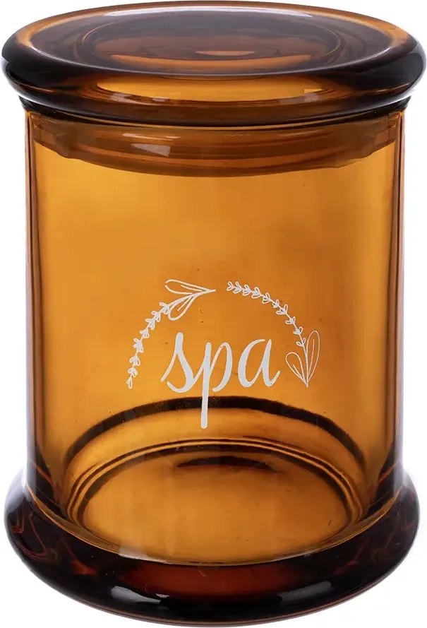 Orion Skleněná hnědá dóza na vatové tyčinky SPA, 330ml